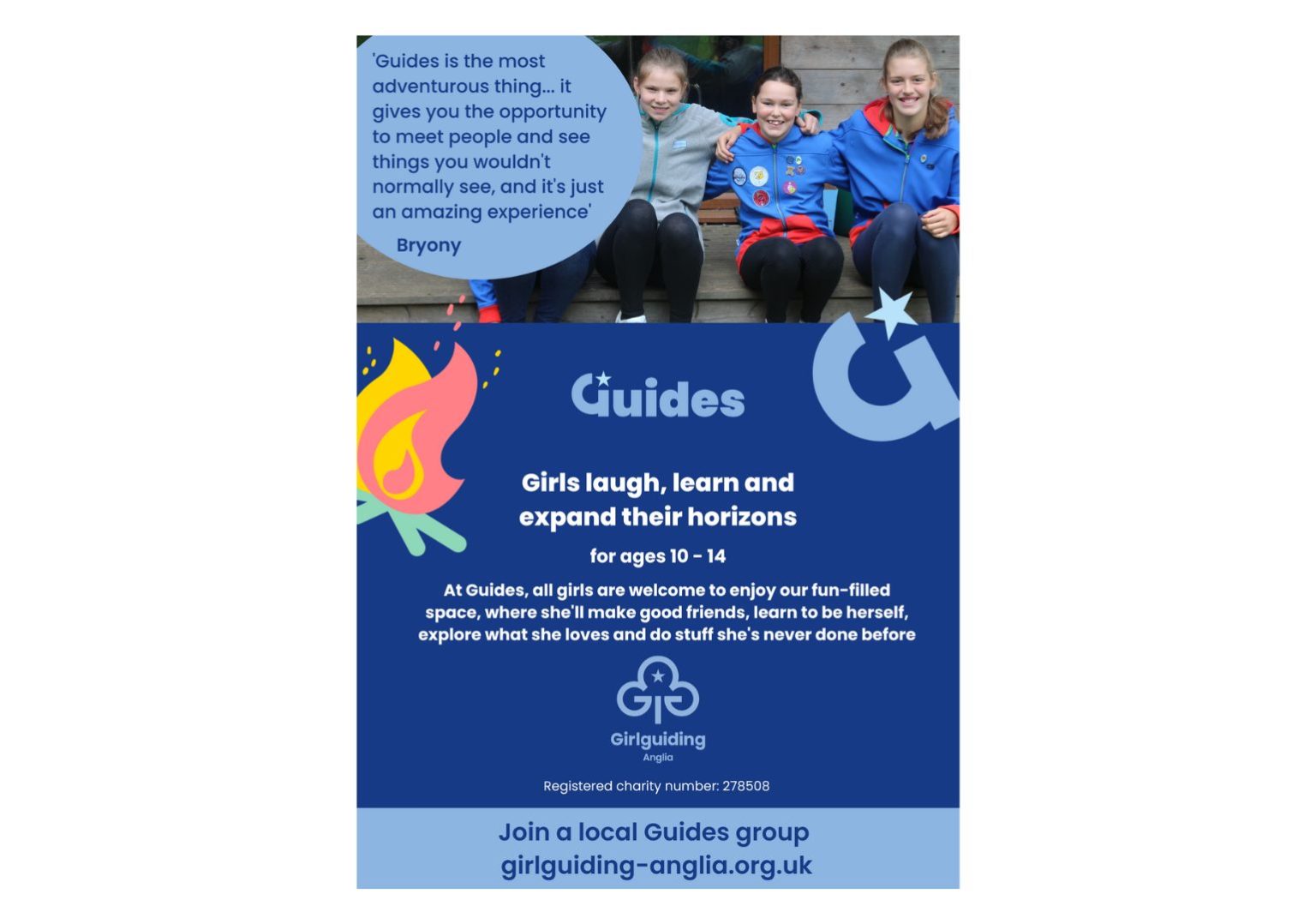 Editable Guides poster - Girlguiding Anglia